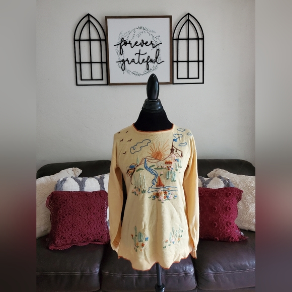 Vintage | Sweaters | Tiffany Manor Vintage Square Neck Long Sleeve ...